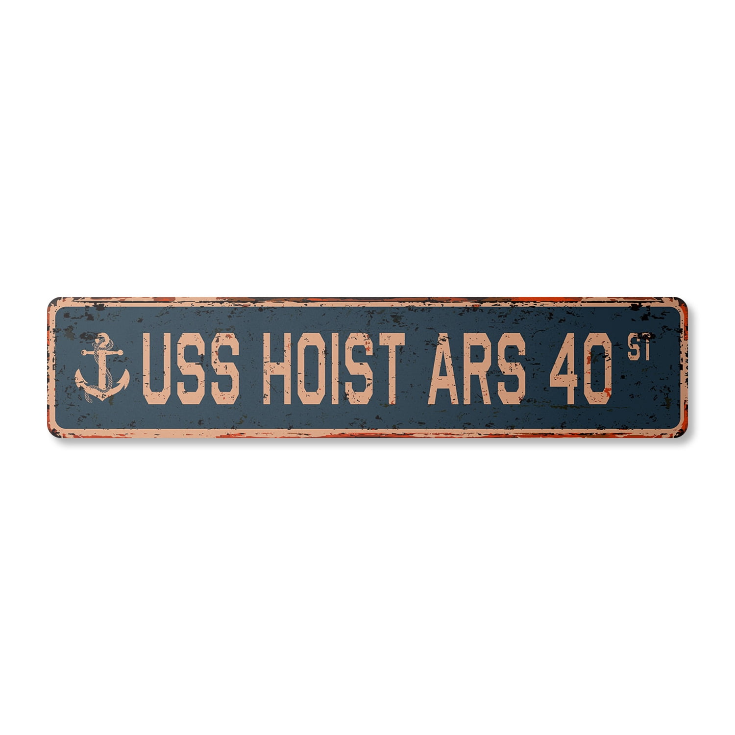 USS HOIST ARS 40 Vintage Aluminum Street Sign us navy ship veteran ...