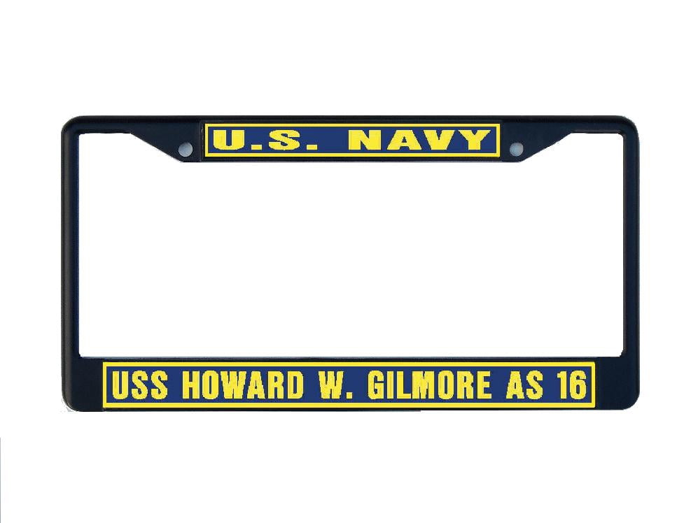 USS HOWARD W GILMORE AS 16 License Plate Frame Black Metal Military ...