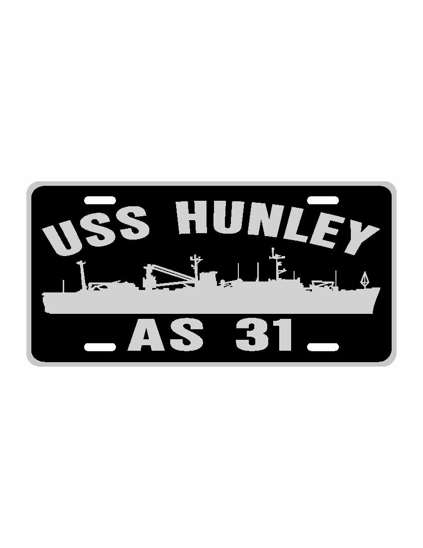 USS HUNLEY AS 31 Aluminum License Plate Military Navy USN Car Truck RV ...