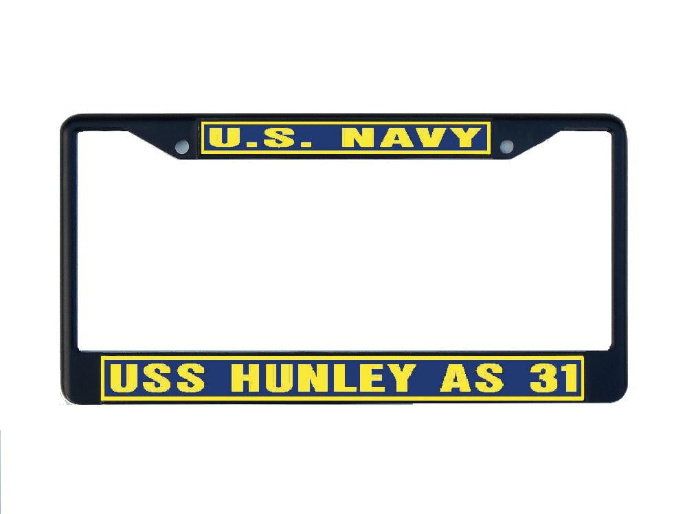 USS HUNLEY AS 31 License Plate Frame Black Metal Military Navy USN Car ...