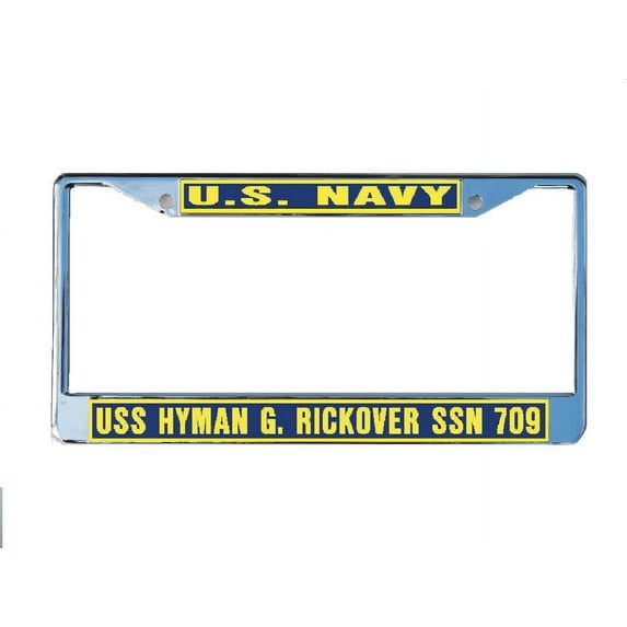 USS HYMAN G. RICKOVER SSN 709 License Plate Frame Chrome Metal Military ...