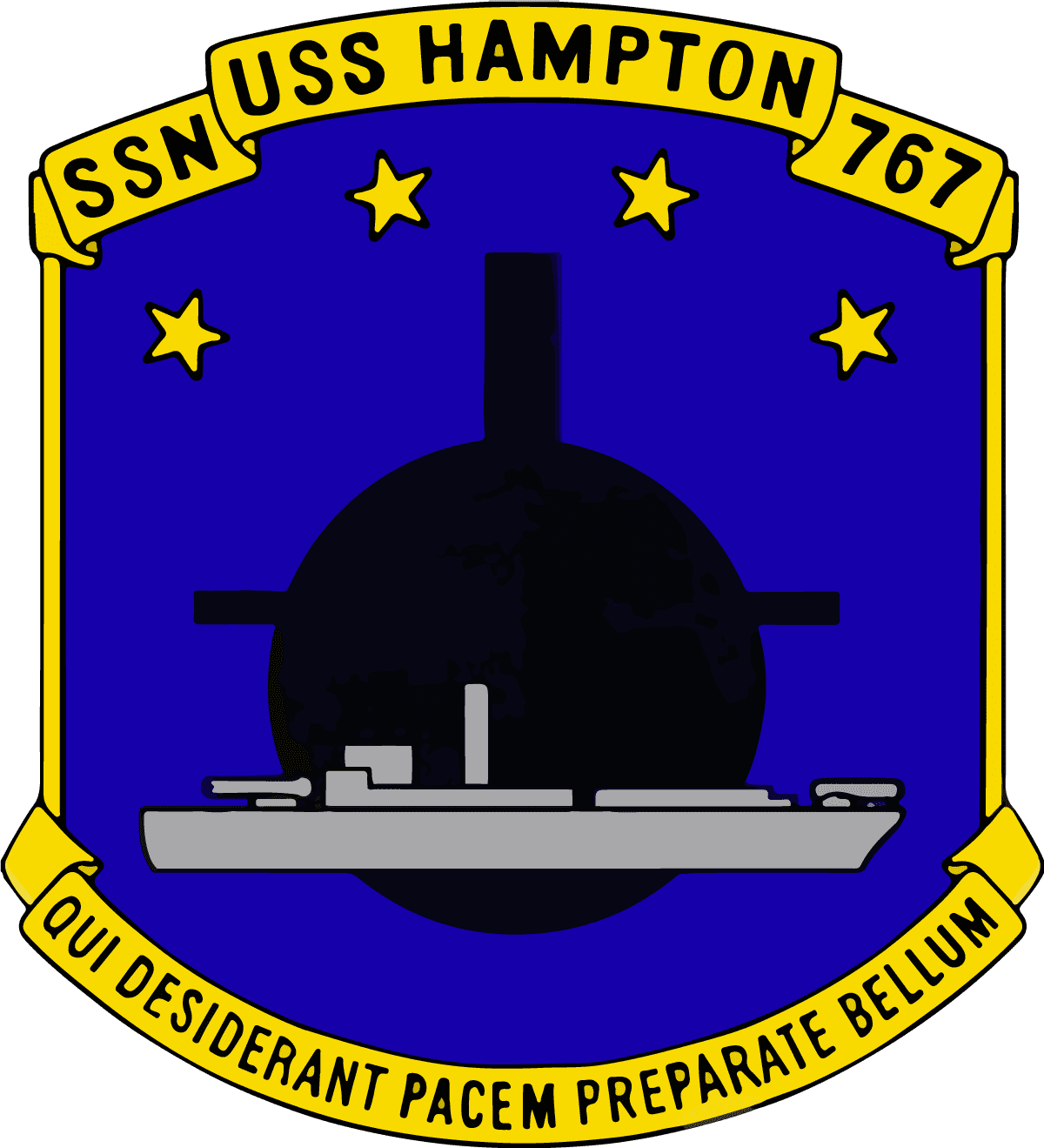 USS Hampton SSN-767 Badge Sticker Decal Los Angeles Class Attack ...