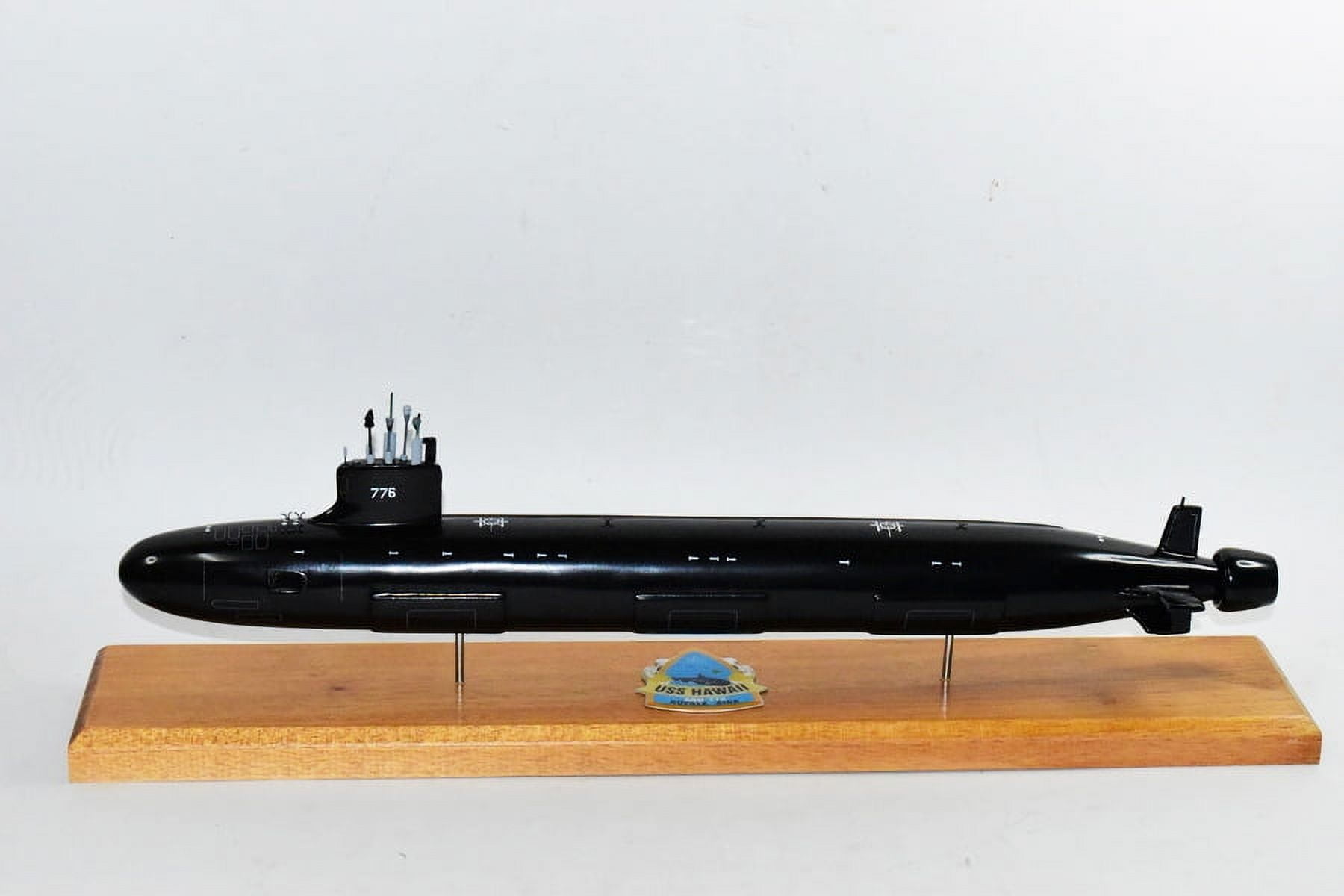 USS Hawaii (SSN-776) Submarine Model, US Navy, 20 Scale Model, Mahogany ...