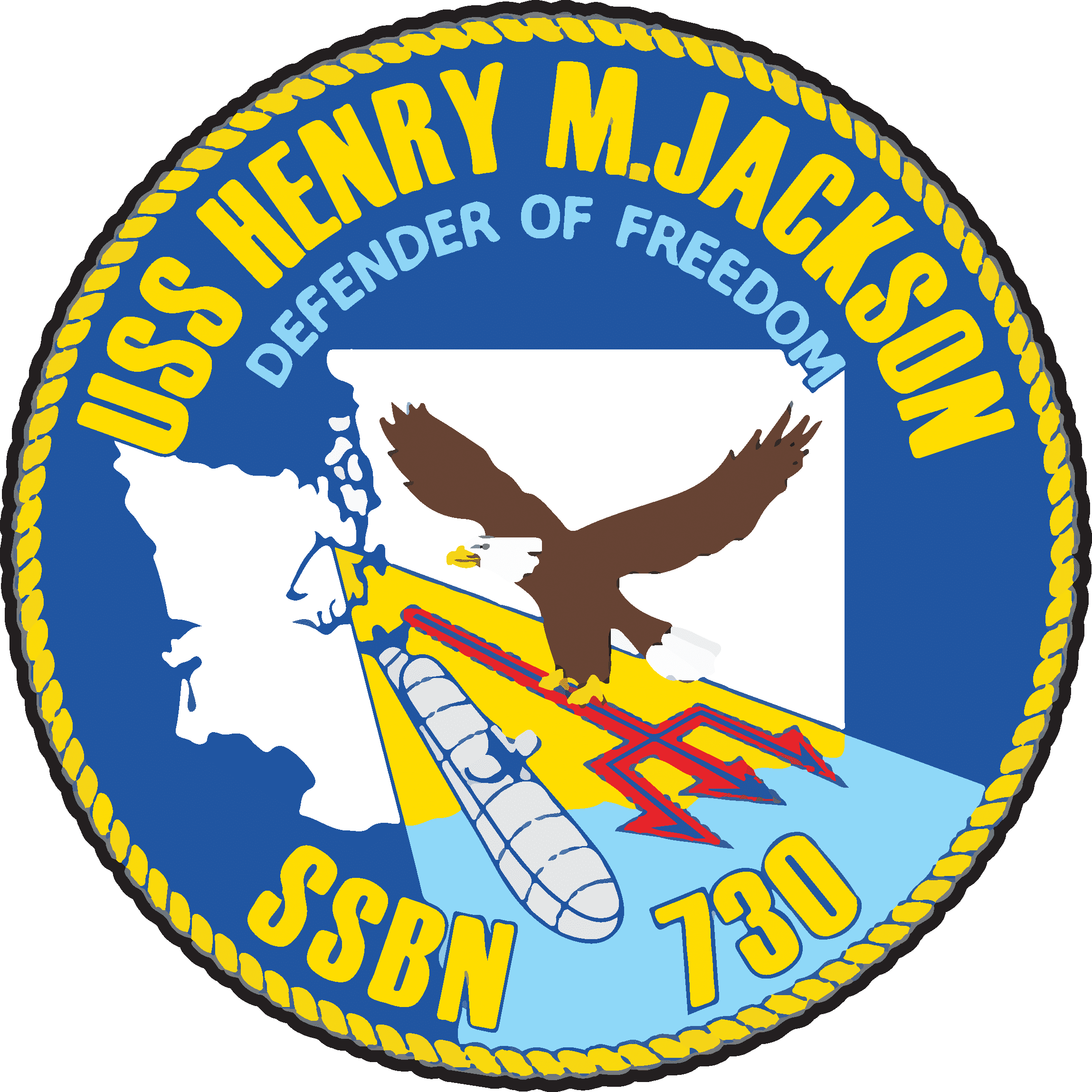 USS Henry M. Jackson SSBN-730 Badge Sticker Decal Ohio Class Ballistic ...