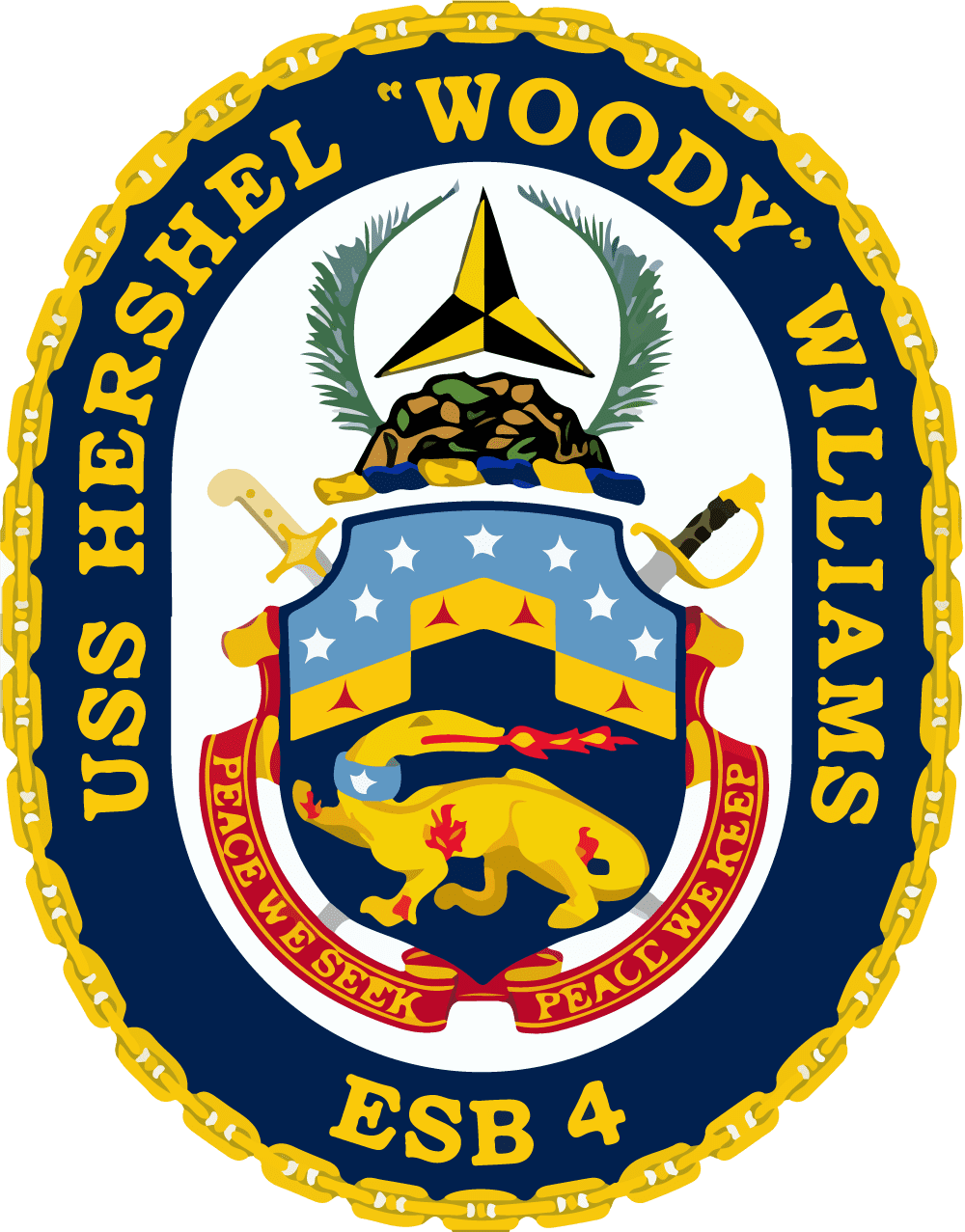 USS Hershel "Woody" Williams ESB-4 Badge Sticker Decal Lewis B. Puller ...