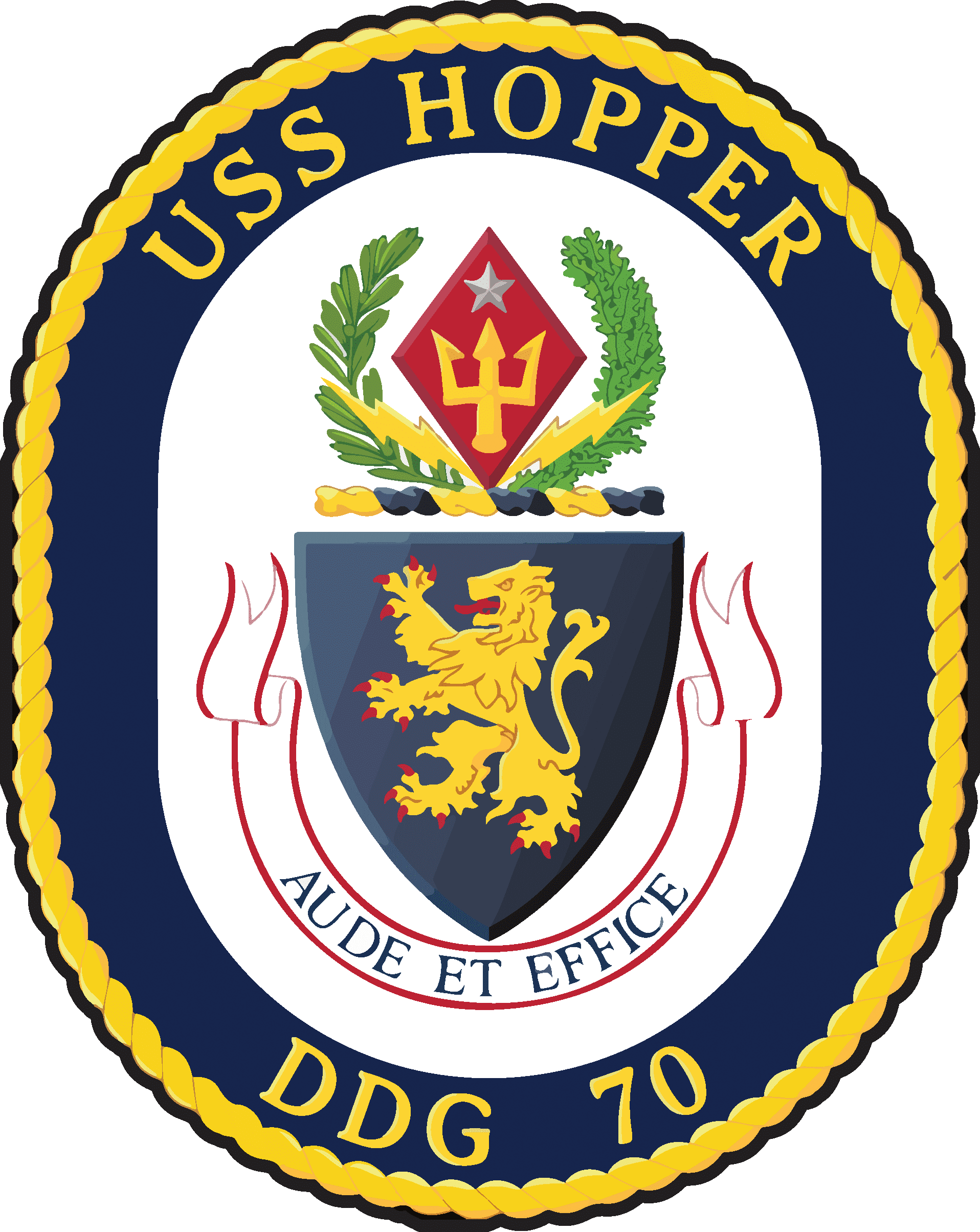 USS Hopper DDG-70 Badge Sticker Decal Arleigh Burke Class Destroyer Car ...