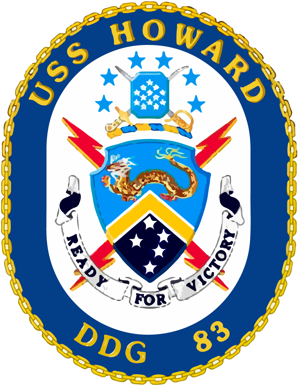 USS Howard DDG-83 Badge Sticker Decal Arleigh Burke Class Destroyer Car ...