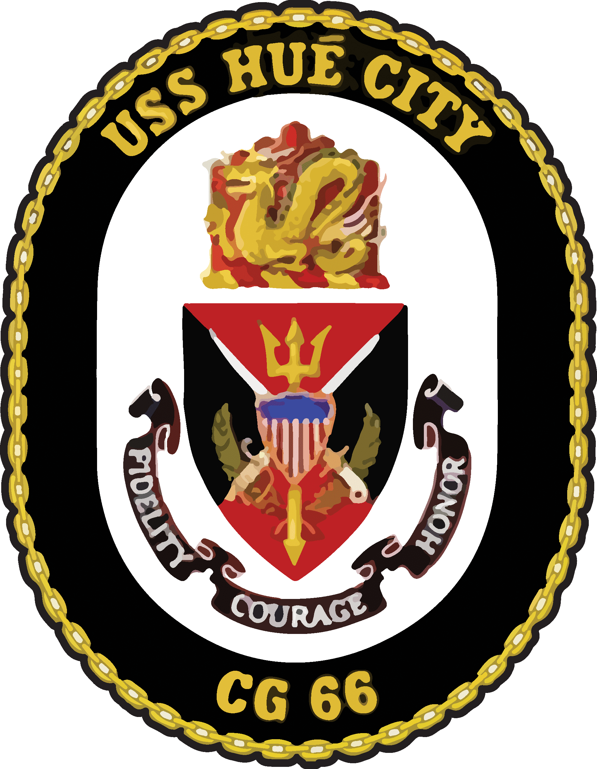 USS Hue City CG-66 Badge Sticker Decal Ticonderoga Class Cruiser Car ...