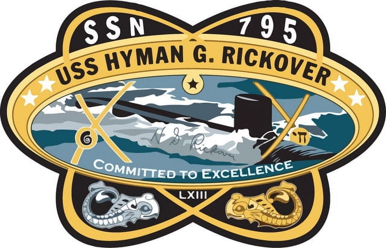 USS Hyman G. Rickover SSN-795 Badge Sticker Decal Virginia Class Attack ...
