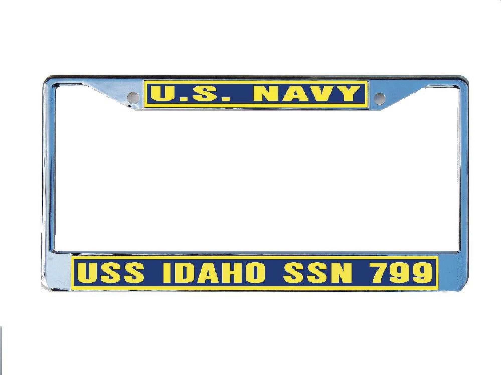 USS IDAHO SSN 799 License Plate Frame Chrome Metal Military Navy USN ...