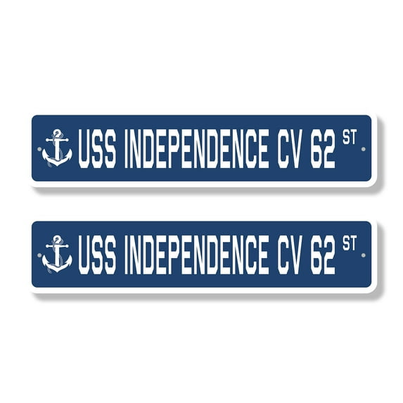 USS INDEPENDENCE CV 62 Classic Street Sign (2 Pack) us navy ship ...