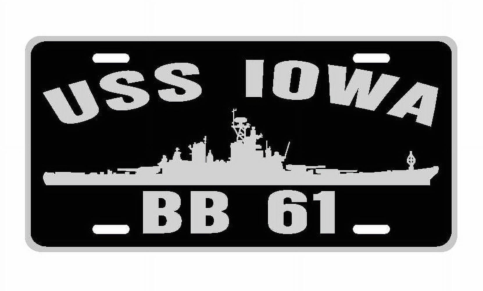 USS IOWA BB 61 Aluminum License Plate Military Navy USN Car Truck RV ...