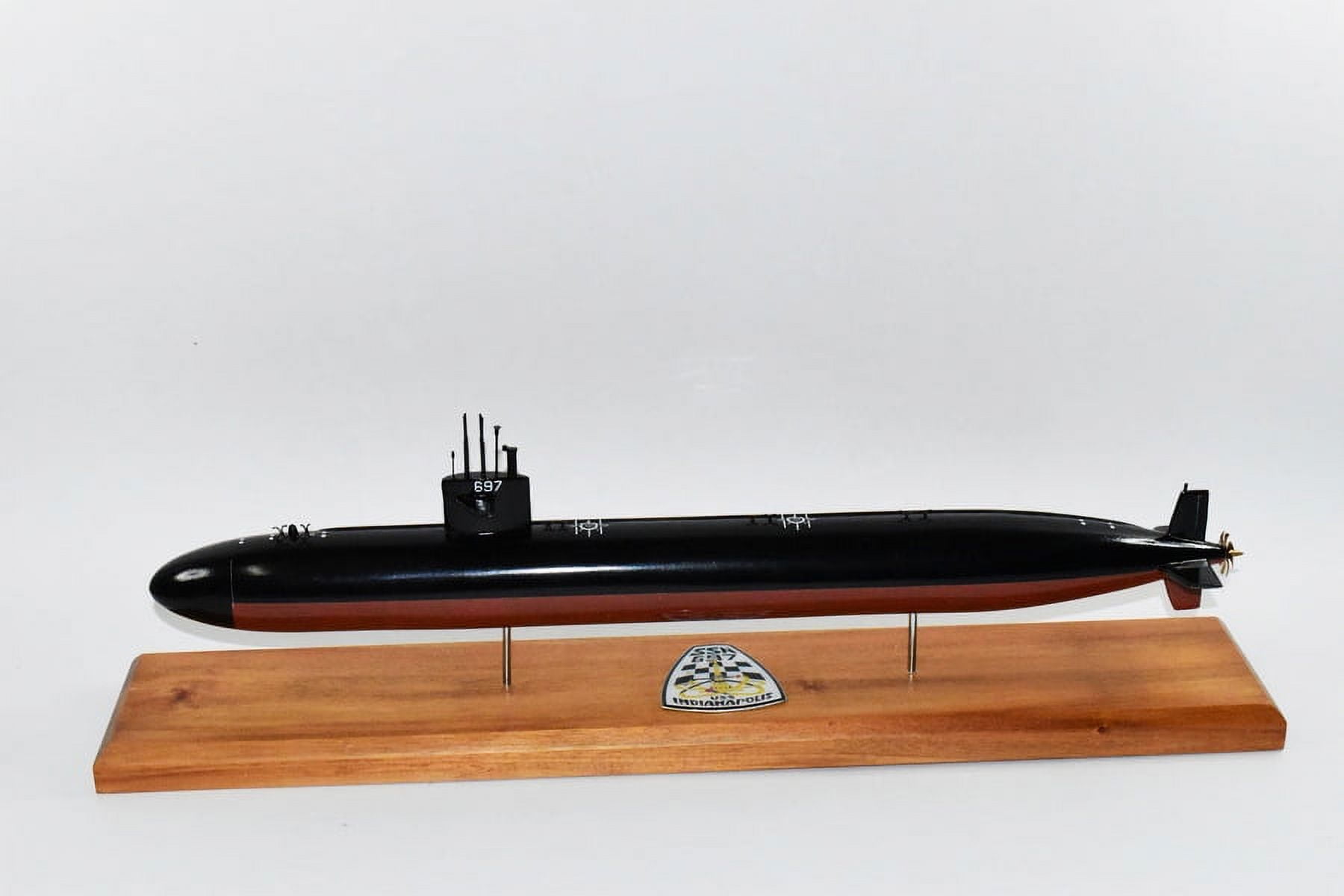 USS Indianapolis (SSN-697) Submarine Model,Navy,Scale Model,Mahogany,20 inch,LA Class - Walmart.com