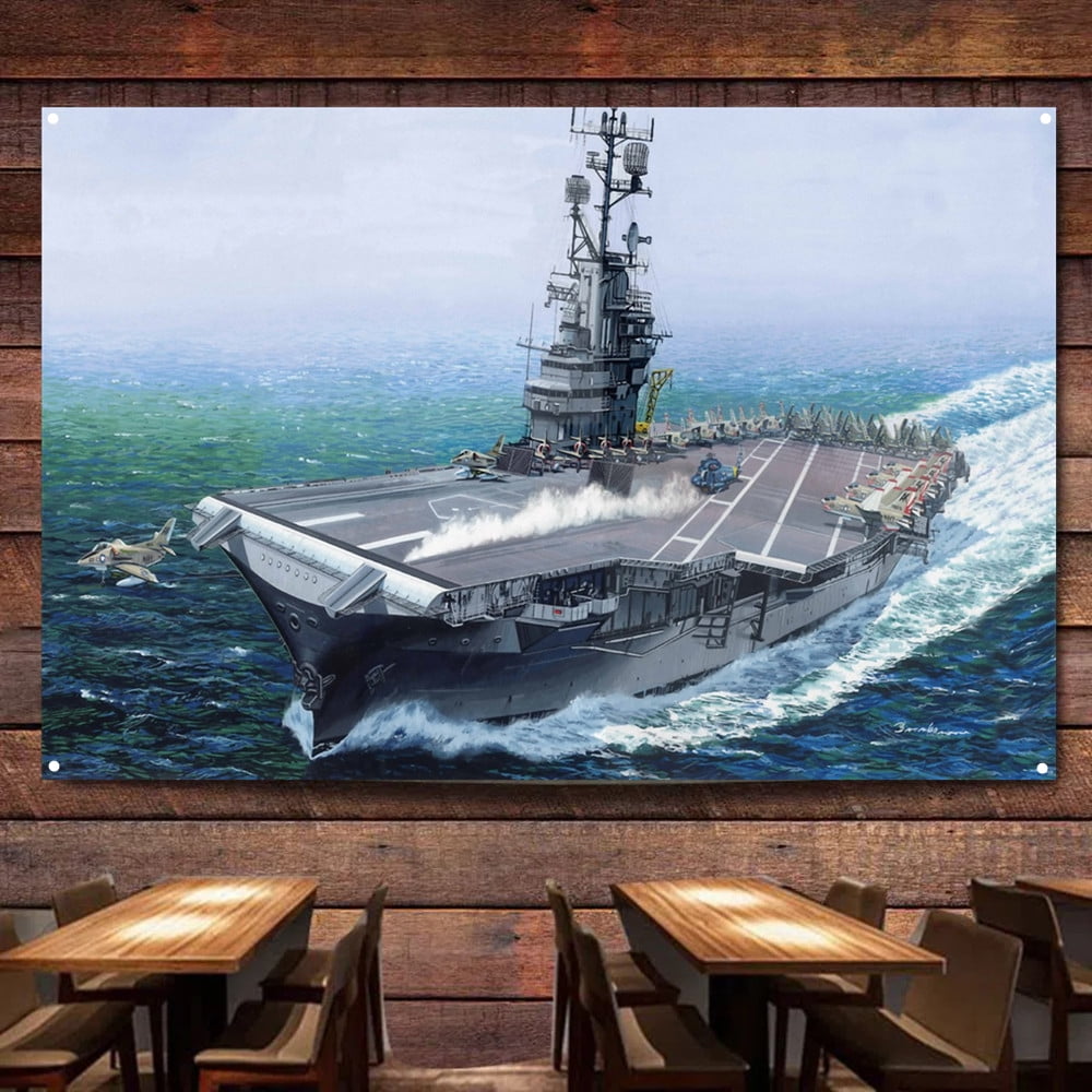 USS Intrepid (CV-11) Aircraft Carrier Battleship Wall Art Banners ...
