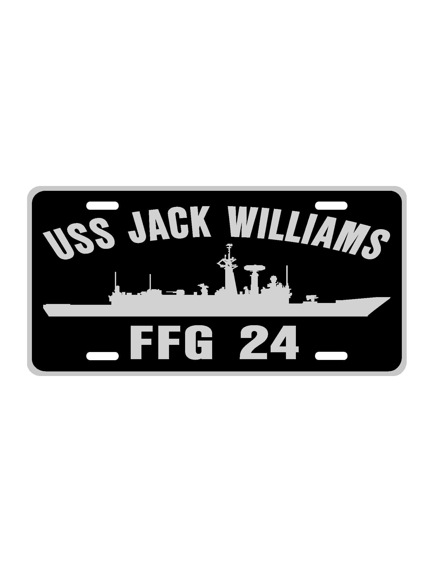 USS JACK WILLIAMS FFG 24 Aluminum License Plate Military Navy USN Car ...