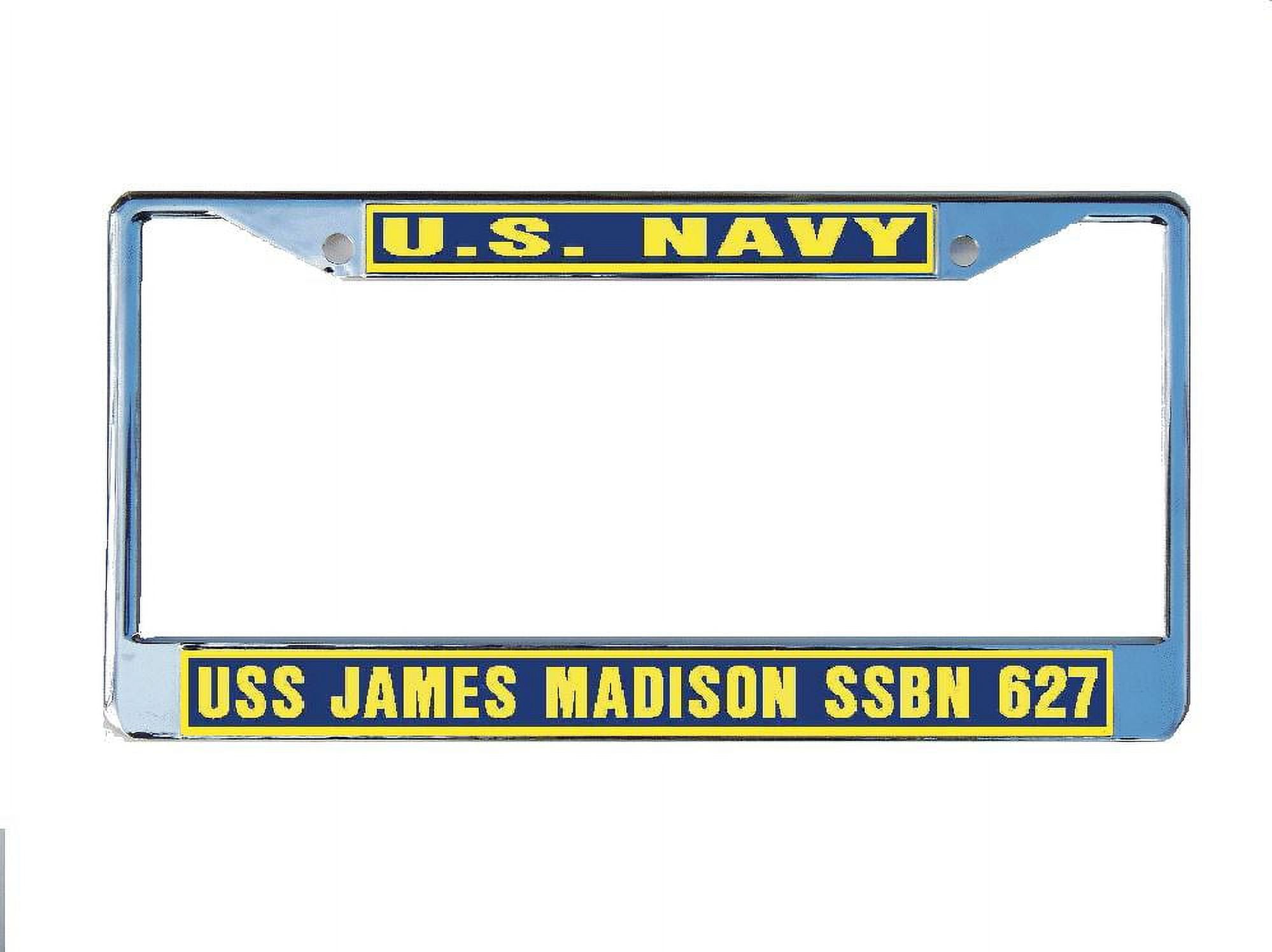 USS JAME S MADISON SSBN 627 License Plate Frame Chrome Metal Military ...