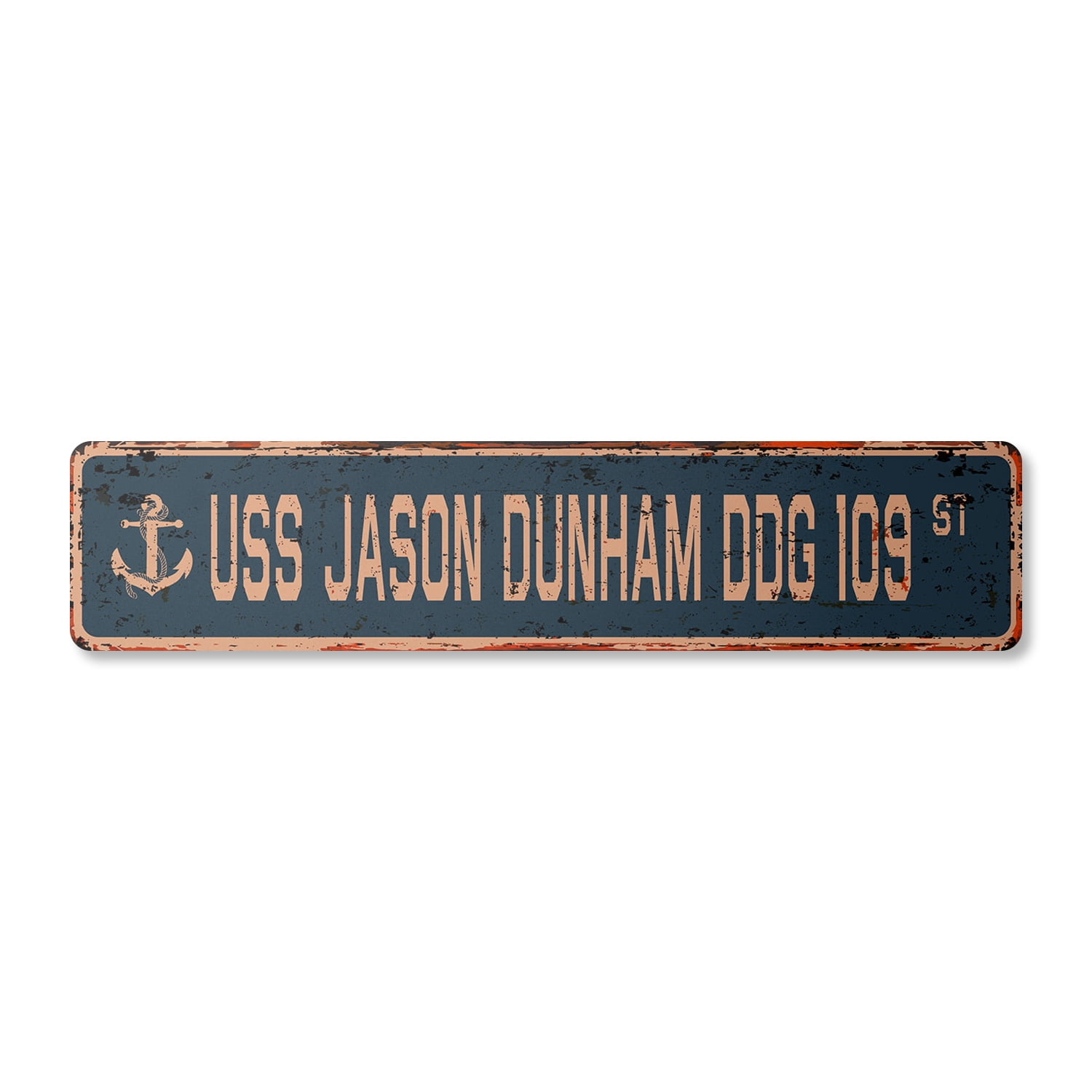 USS JASON DUNHAM DDG 109 Vintage Plastic Street Sign us navy ship ...