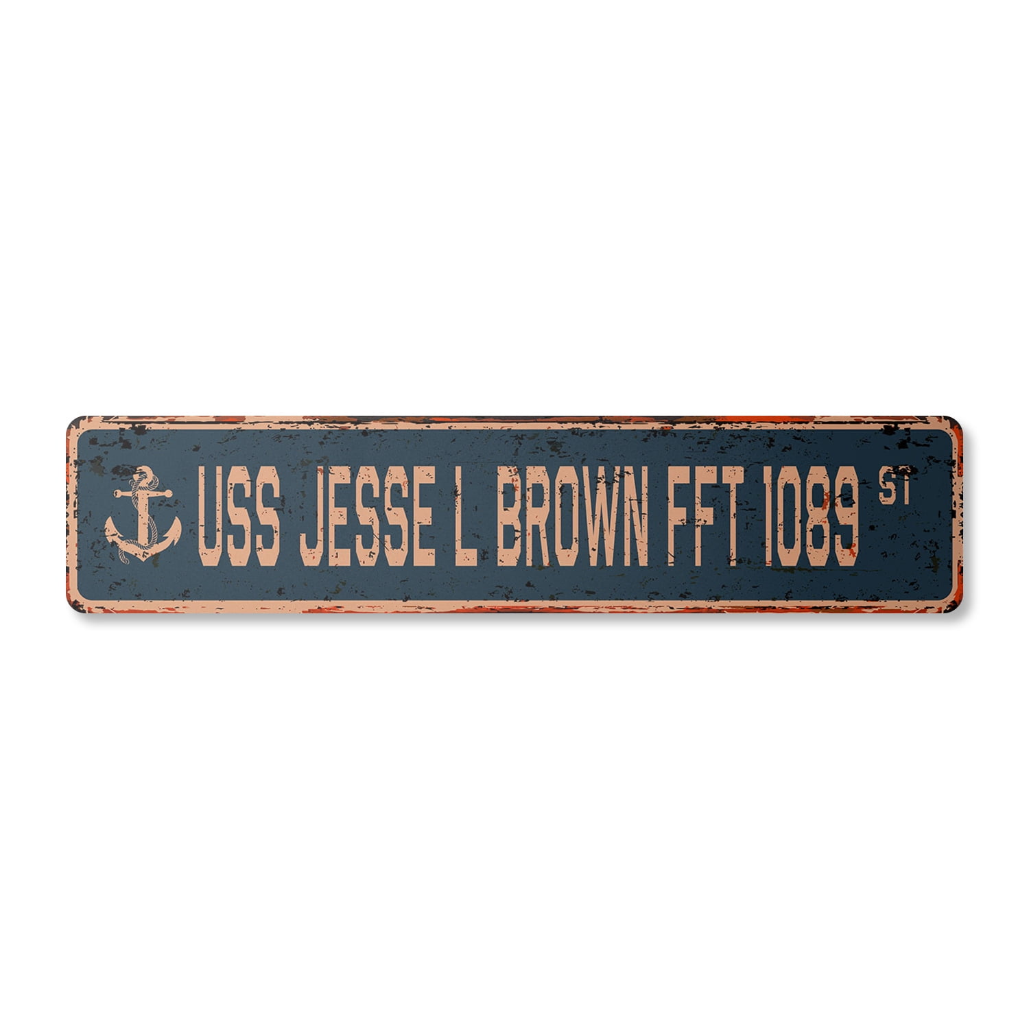 USS JESSE L BROWN FFT 1089 Vintage Plastic Street Sign us navy ship ...