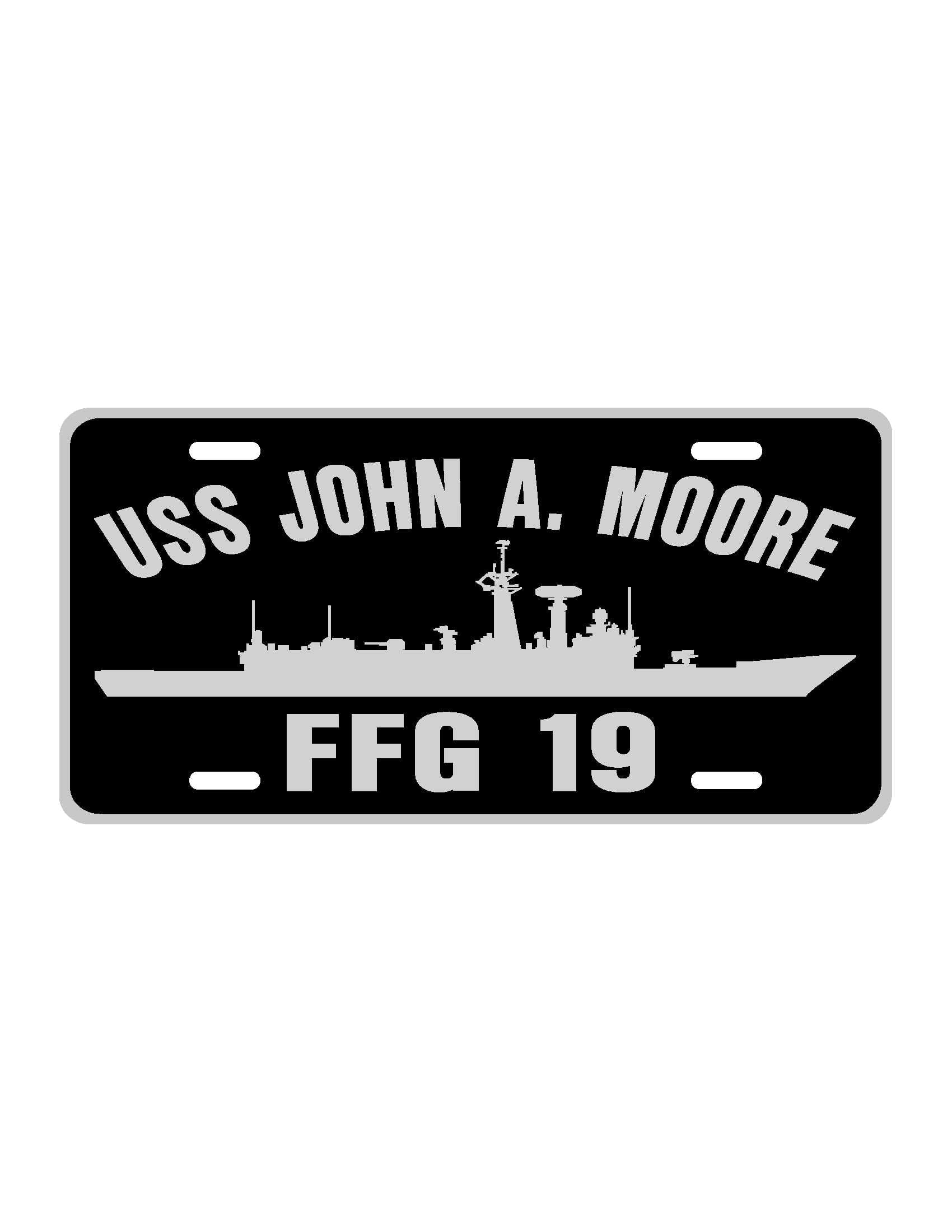 USS JOHN A MOORE FFG 19 Aluminum License Plate Military Navy USN Car ...