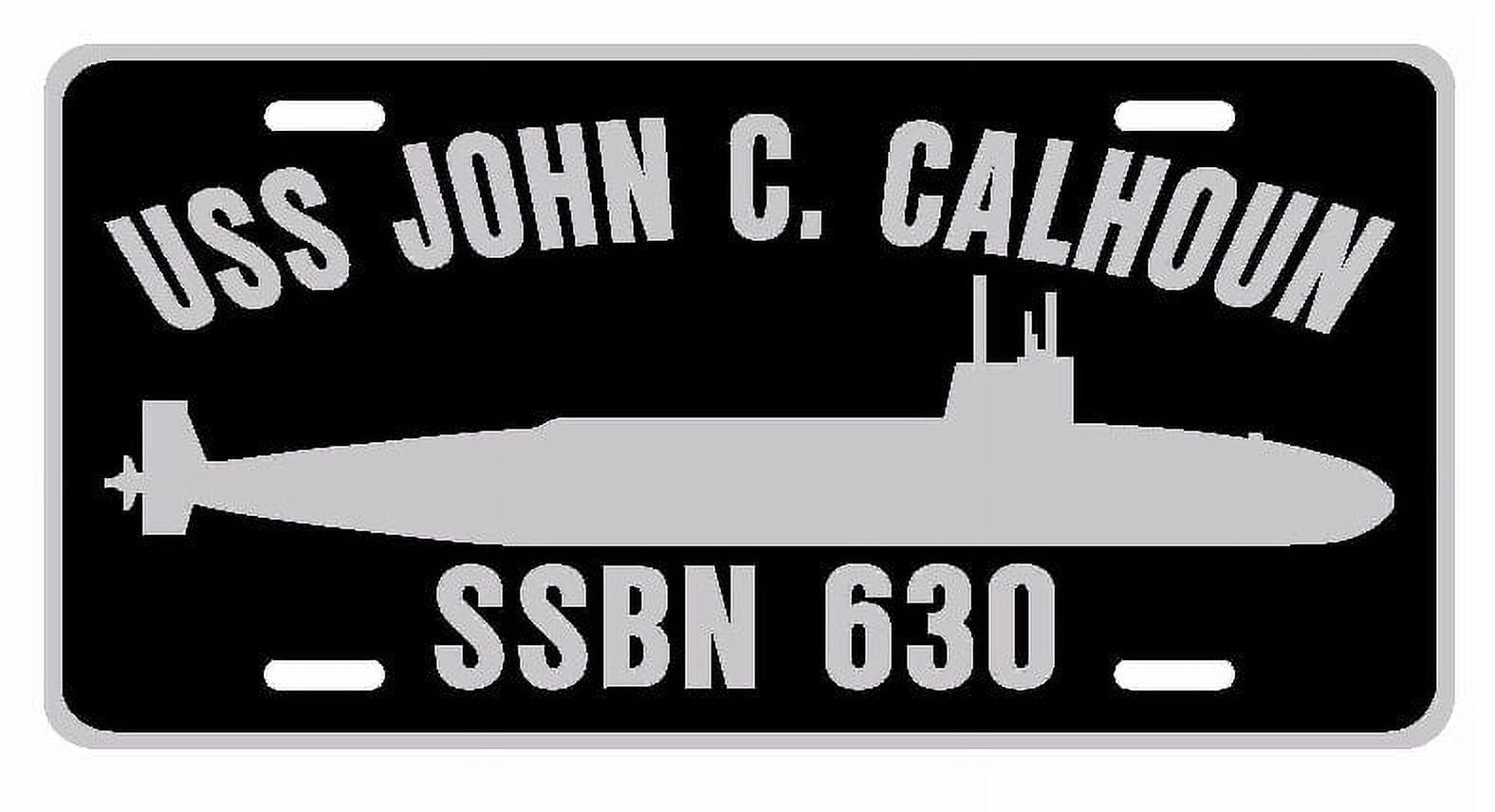 USS JOHN C CALHOUN SSBN 630 Aluminum License Plate Military Navy USN ...