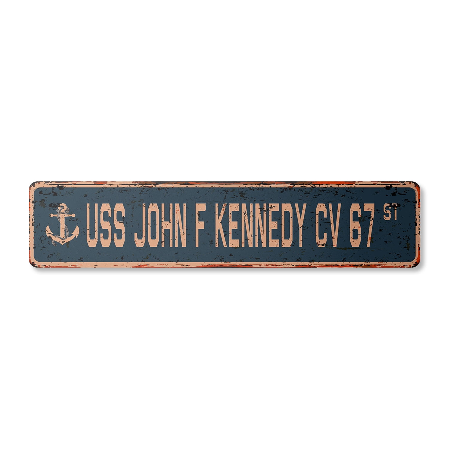 USS JOHN F KENNEDY CV 67 Vintage Aluminum Street Sign us navy ship ...