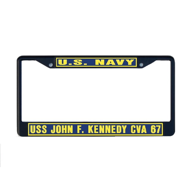USS JOHN F KENNEDY CVA 67 License Plate Frame Black Metal Military Navy ...