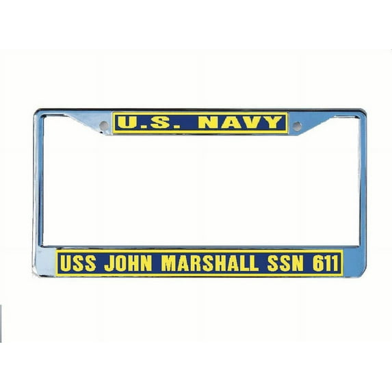 USS JOHN MARSHALL SSN 611 License Plate Frame Chrome Metal Military ...
