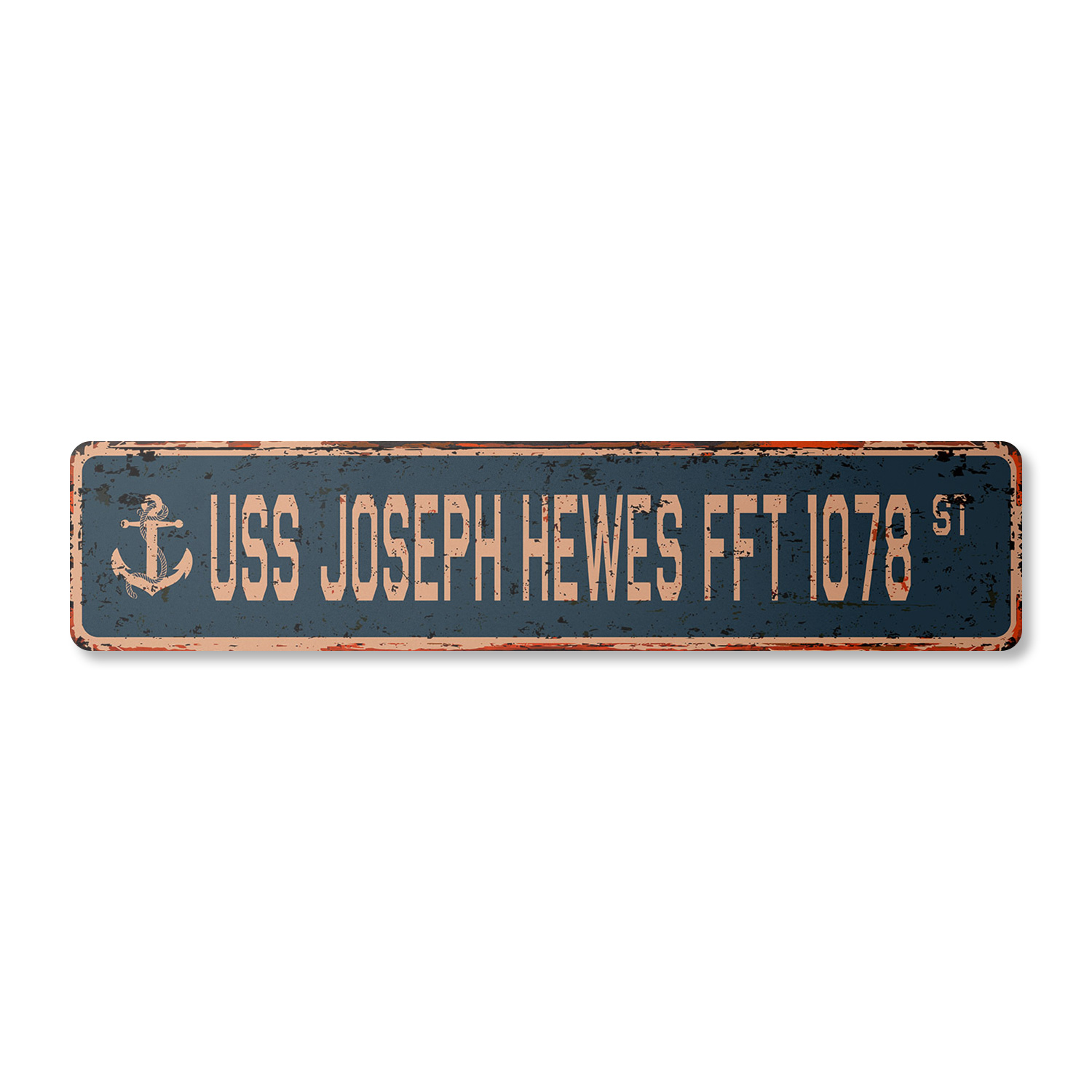 USS JOSEPH HEWES FFT 1078 Vintage Plastic Street Sign us navy ship ...