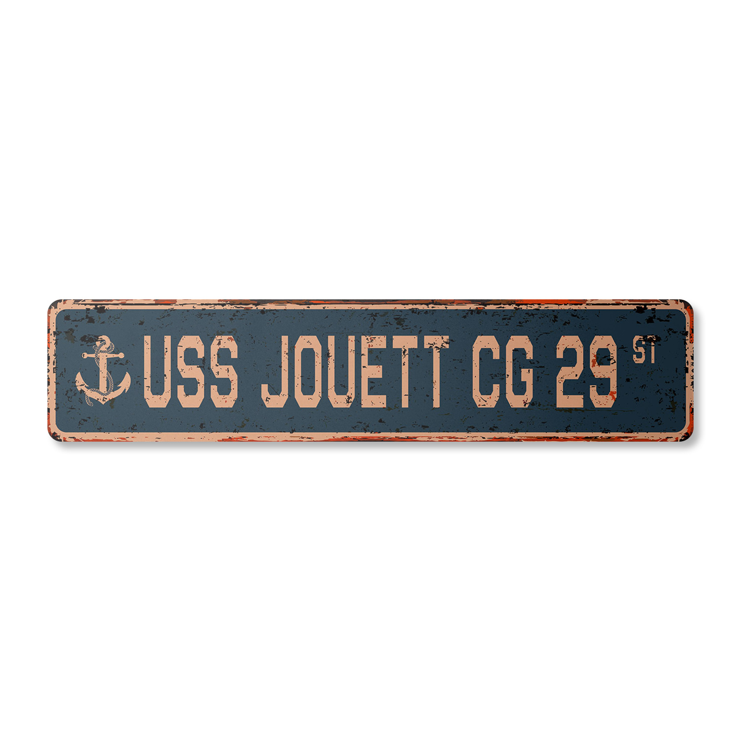 USS JOUETT CG 29 Vintage Aluminum Street Sign us navy ship veteran ...