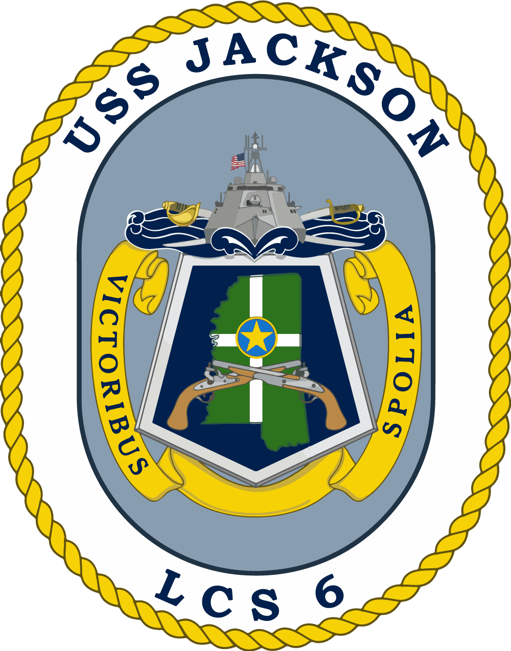 USS Jackson LCS-6 Badge Sticker Decal Independence Class Littoral ...