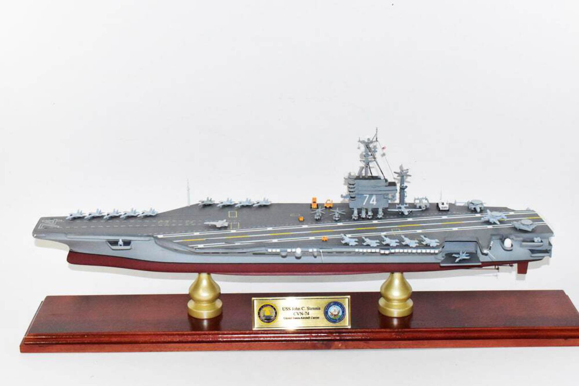USS John C Stennis CVN-74 Nimitz Class Carrier Model, Navy, Mahogany ...