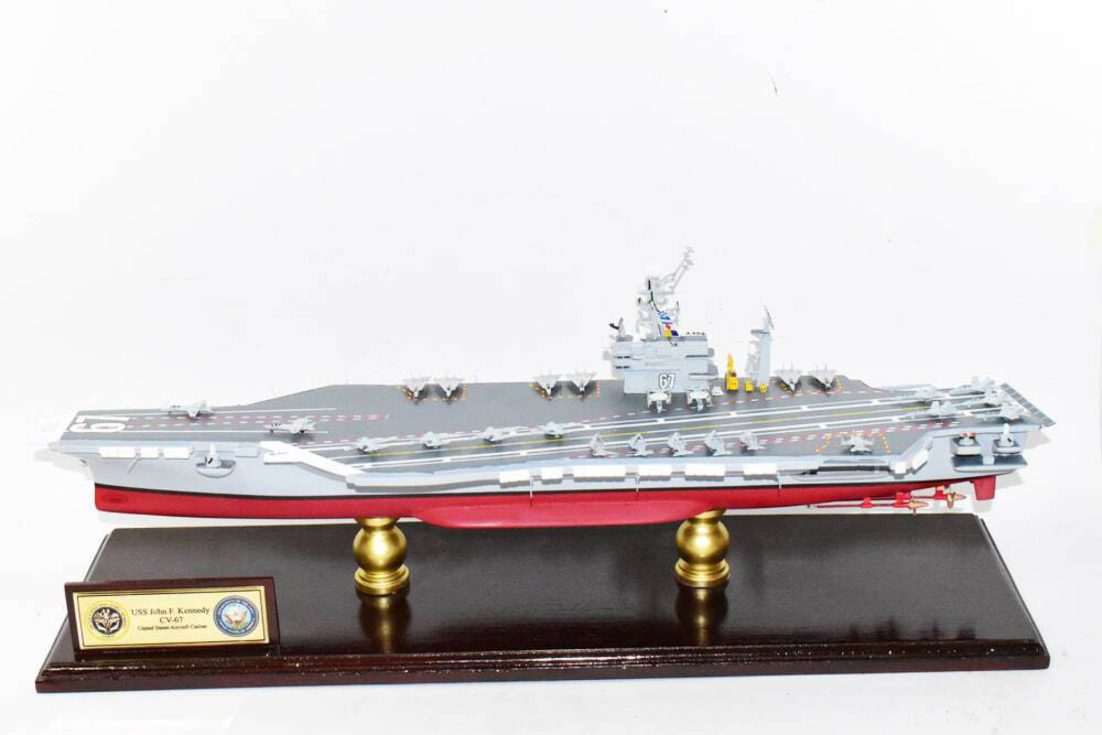 USS John F Kennedy 1990s CV-67 24 inch Model,Navy,Scale Model,Mahogany ...