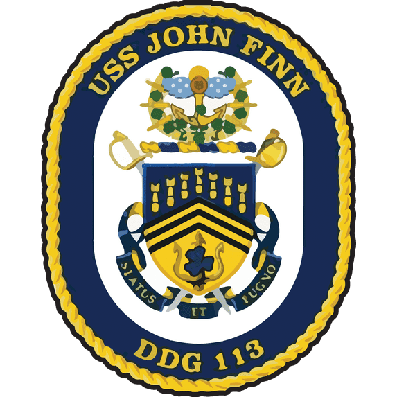 USS John Finn DDG-113 Badge Sticker Decal Arleigh Burke Class Destroyer ...