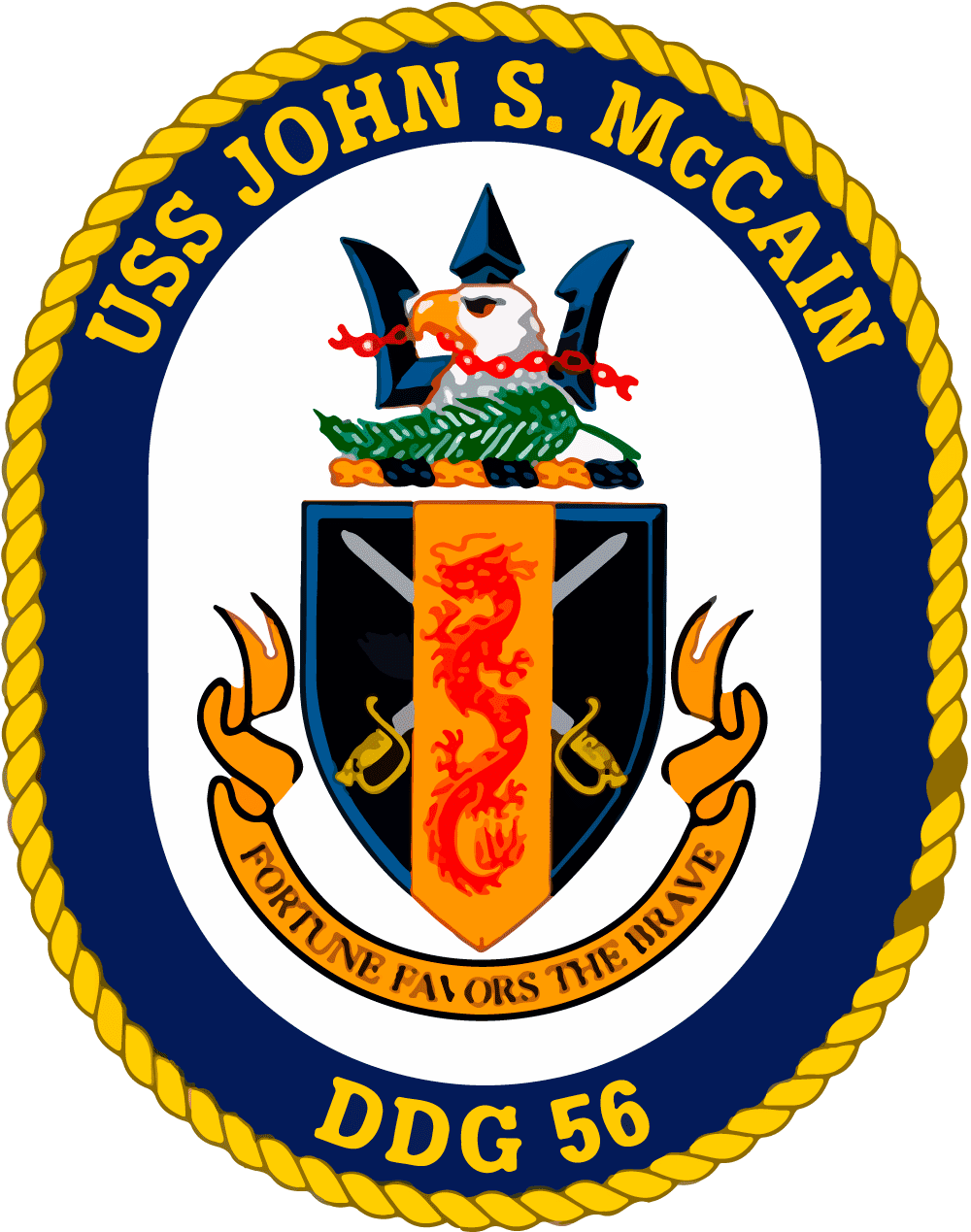 USS John S. McCain DDG-56 Badge Sticker Decal Arleigh Burke Class ...
