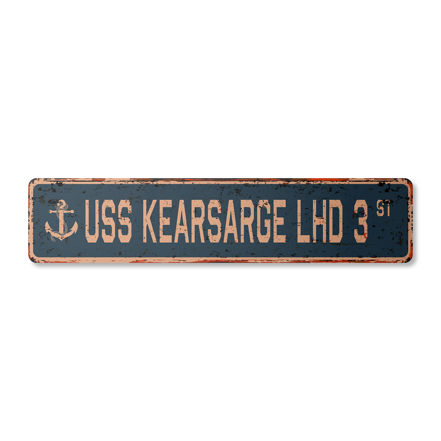 USS KEARSARGE LHD 3 Vintage Plastic Street Sign us navy ship veteran ...