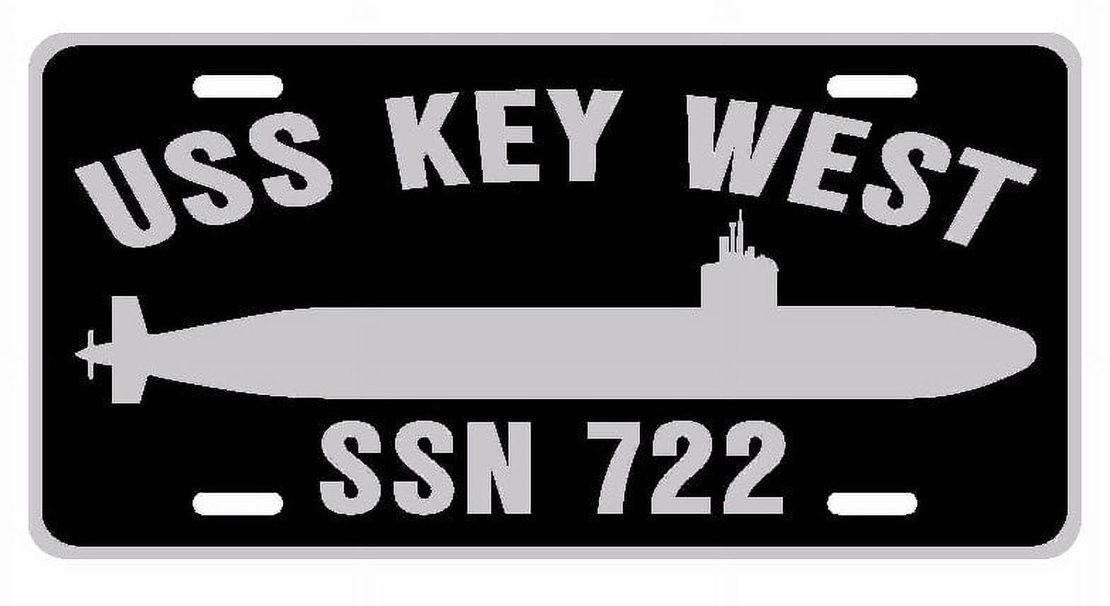 USS KEY WEST SSN 722 Aluminum License Plate Military Navy USN Car Truck ...