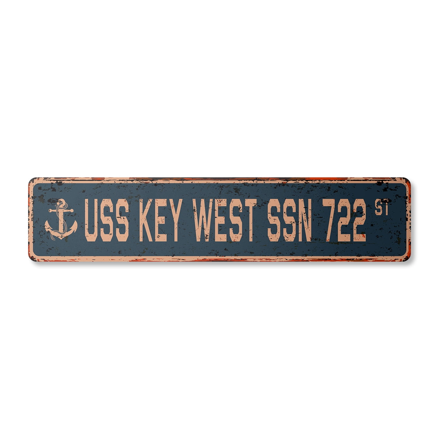 USS KEY WEST SSN 722 Vintage Plastic Street Sign us navy ship veteran ...