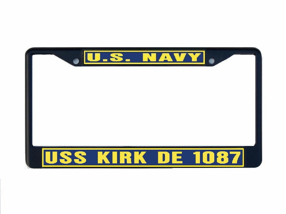 USS KIRK DE 1087 License Plate Frame Black Metal Military Navy USN Car ...