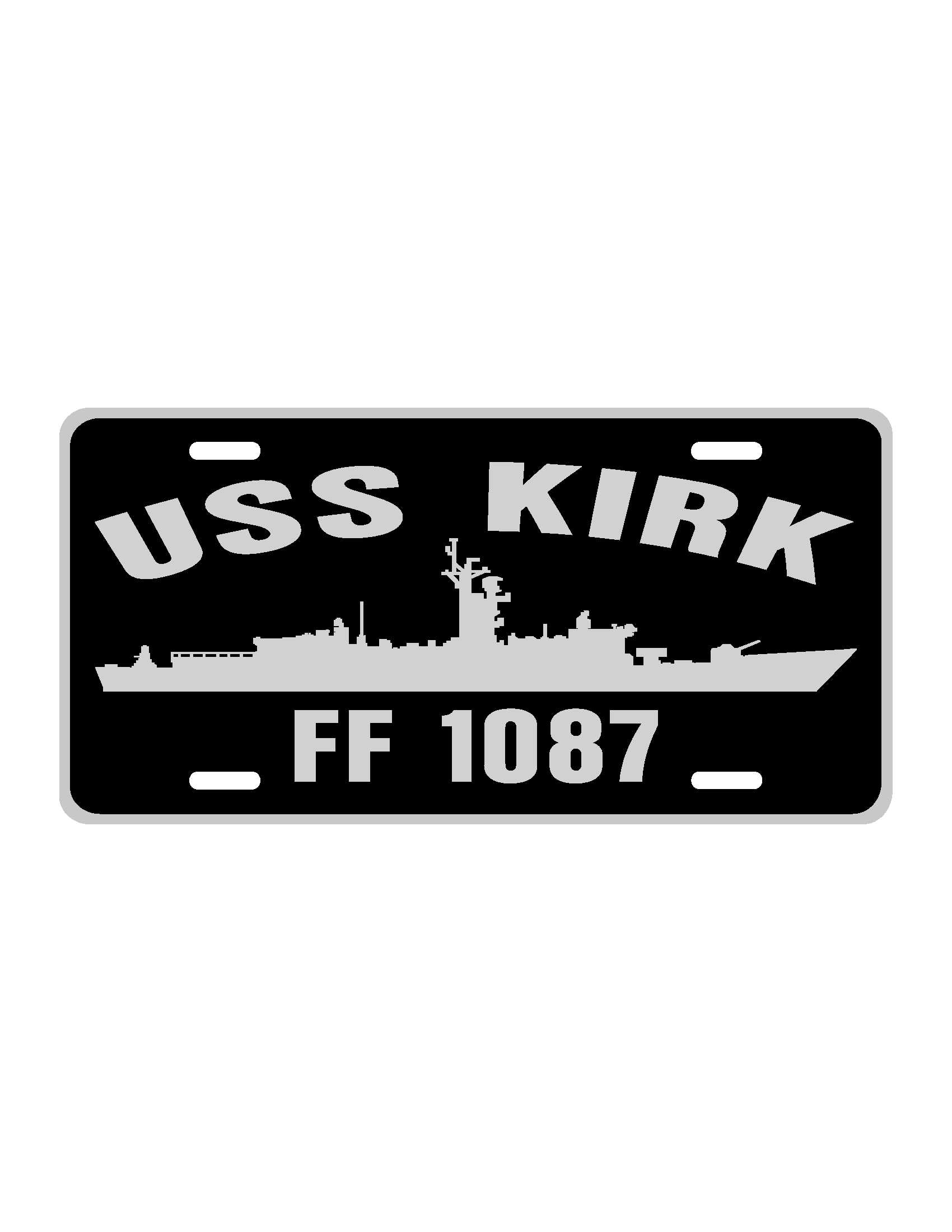USS KIRK FF 1087 Aluminum License Plate Military Navy USN Car Truck RV ...