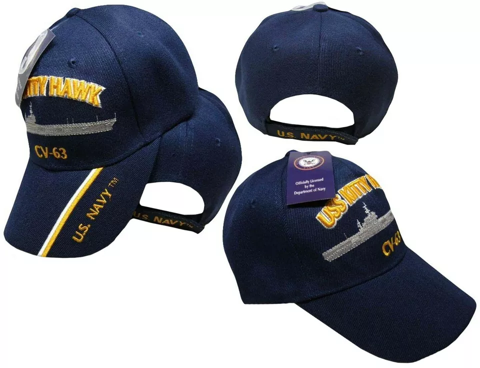USS KITTYHAWK CV-63 US NAVY SHIP HAT OFFICIALLY LICENSED BALL CAP ...