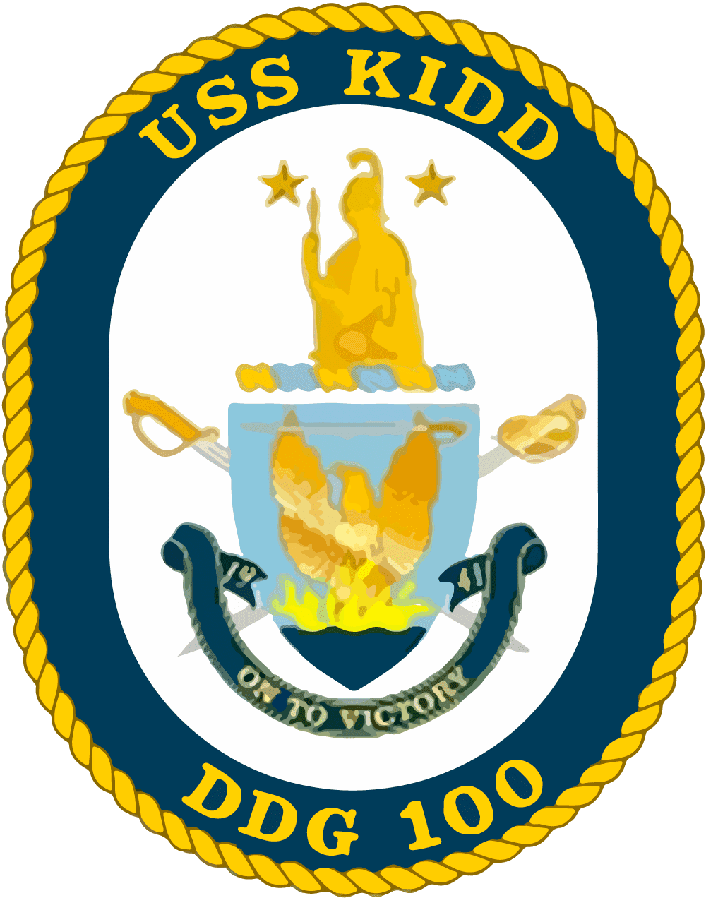 USS Kidd DDG-100 Badge Sticker Decal Arleigh Burke Class Destroyer Car ...