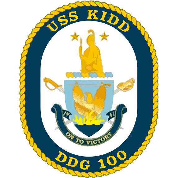 USS Kidd DDG-100 Badge Sticker Decal Arleigh Burke Class Destroyer Car ...