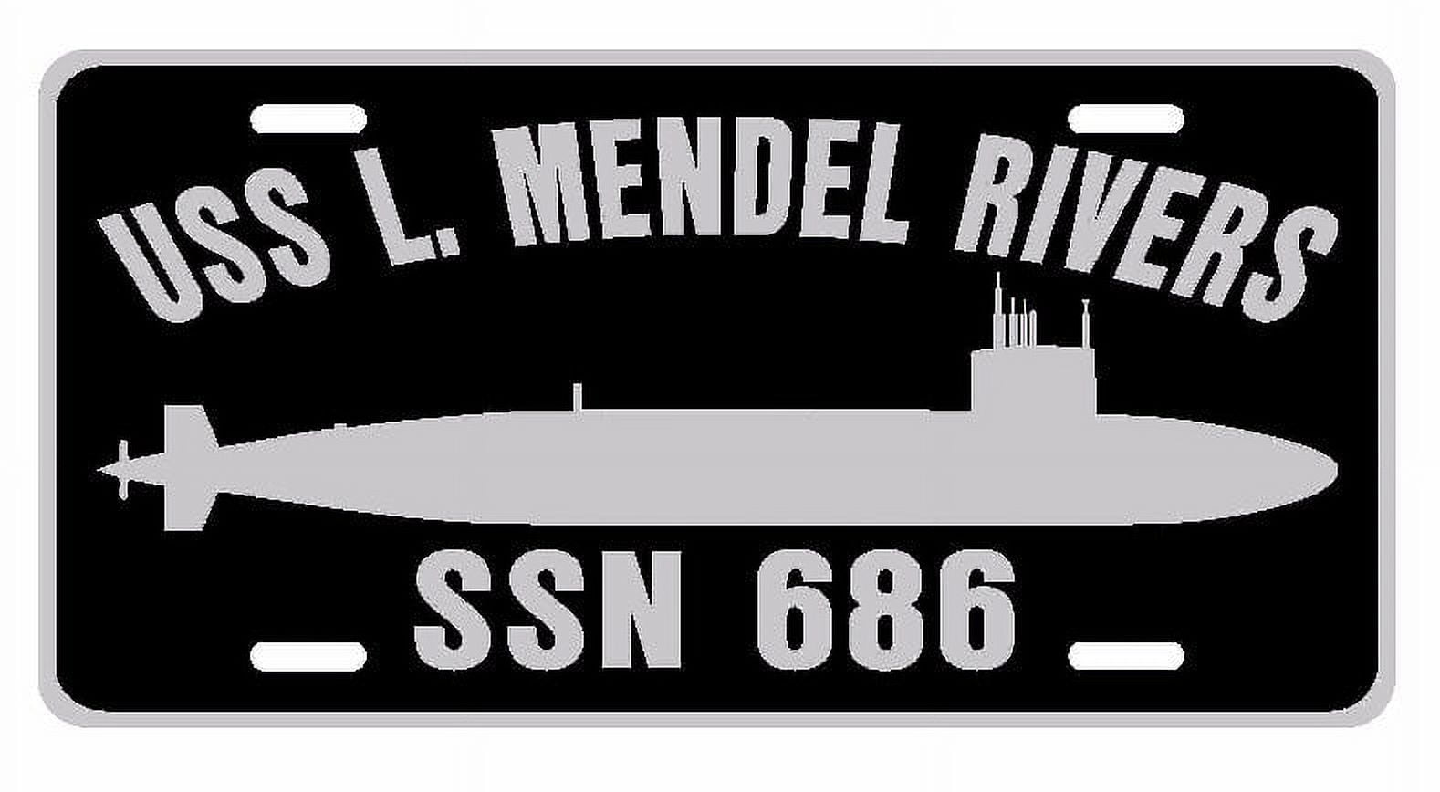 USS L MENDEL RIVERS SSN 686 Aluminum License Plate Military Navy USN ...