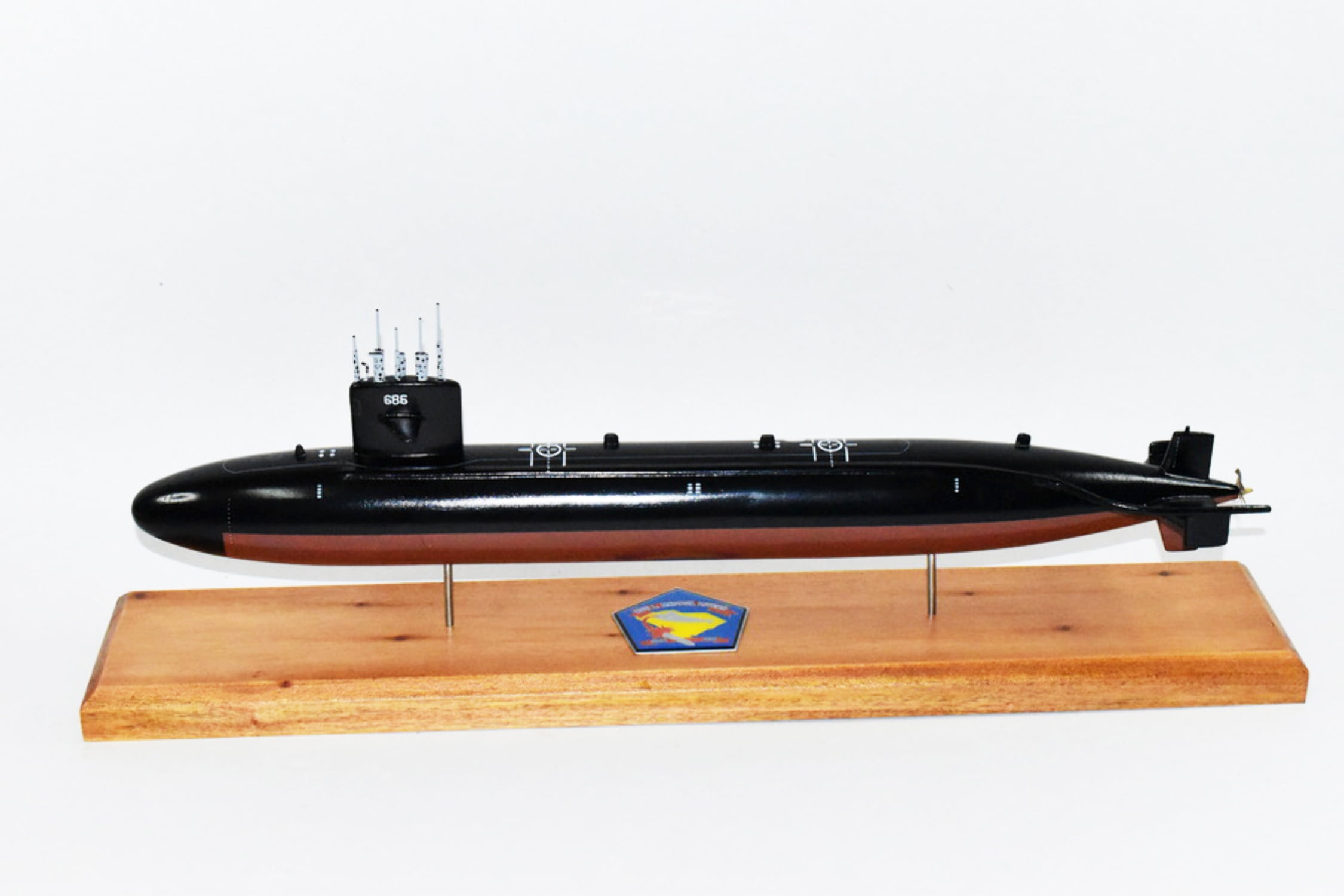 USS L. Mendel Rivers SSN-686 Submarine Model, US Navy, Scale Model, Mahogany, Sturgeon Class ...