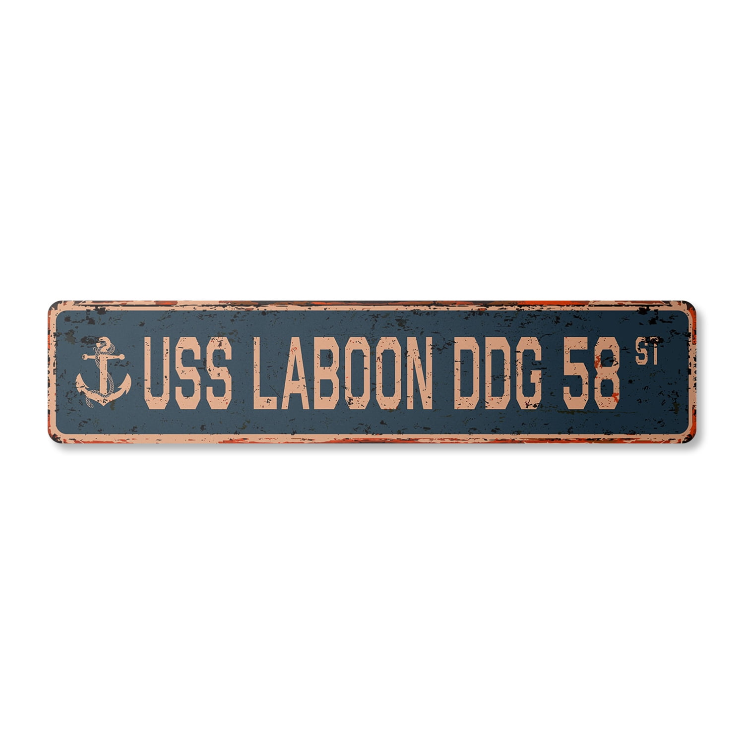 USS LABOON DDG 58 Vintage Aluminum Street Sign us navy ship veteran ...