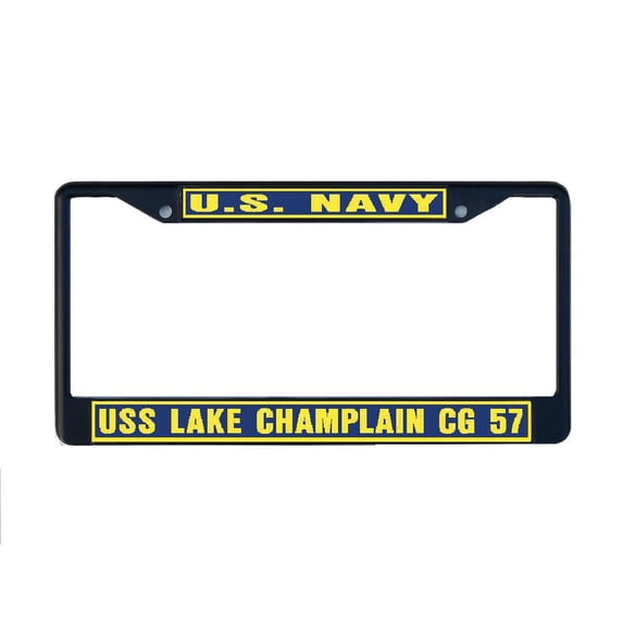 USS LAKE CHAMPLAIN CG 57 License Plate Frame Black Metal Military Navy ...