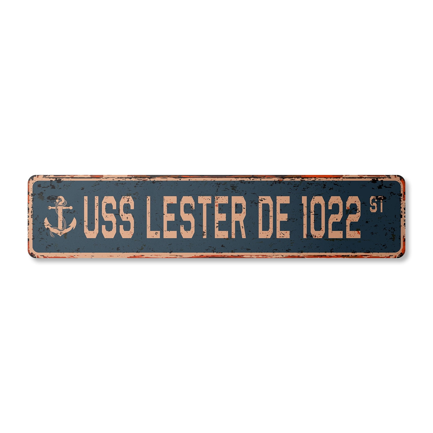 USS LESTER DE 1022 Vintage Plastic Street Sign us navy ship veteran ...