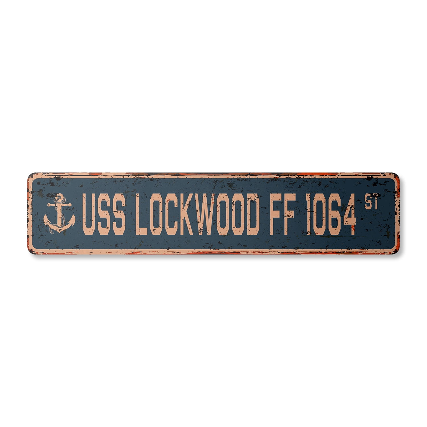 USS LOCKWOOD FF 1064 Vintage Plastic Street Sign us navy ship veteran ...