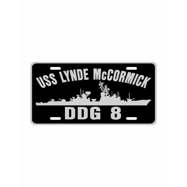 USS LYNDE McCORMICK DDG 8 Aluminum License Plate Military Navy USN Car ...