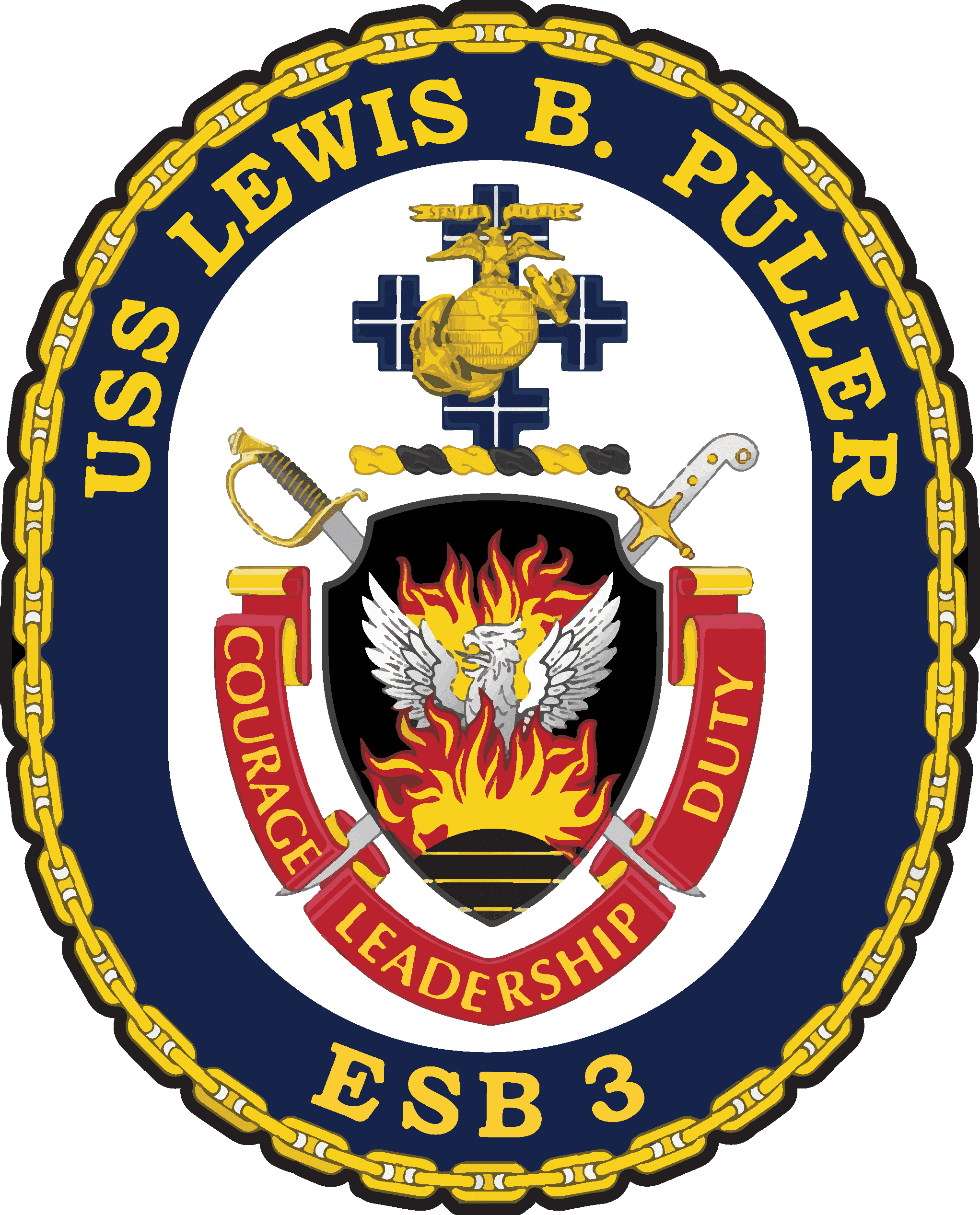 USS Lewis B. Puller ESB-3 Badge Sticker Decal Lewis B. Puller Class Expeditionary Mobile Base ...